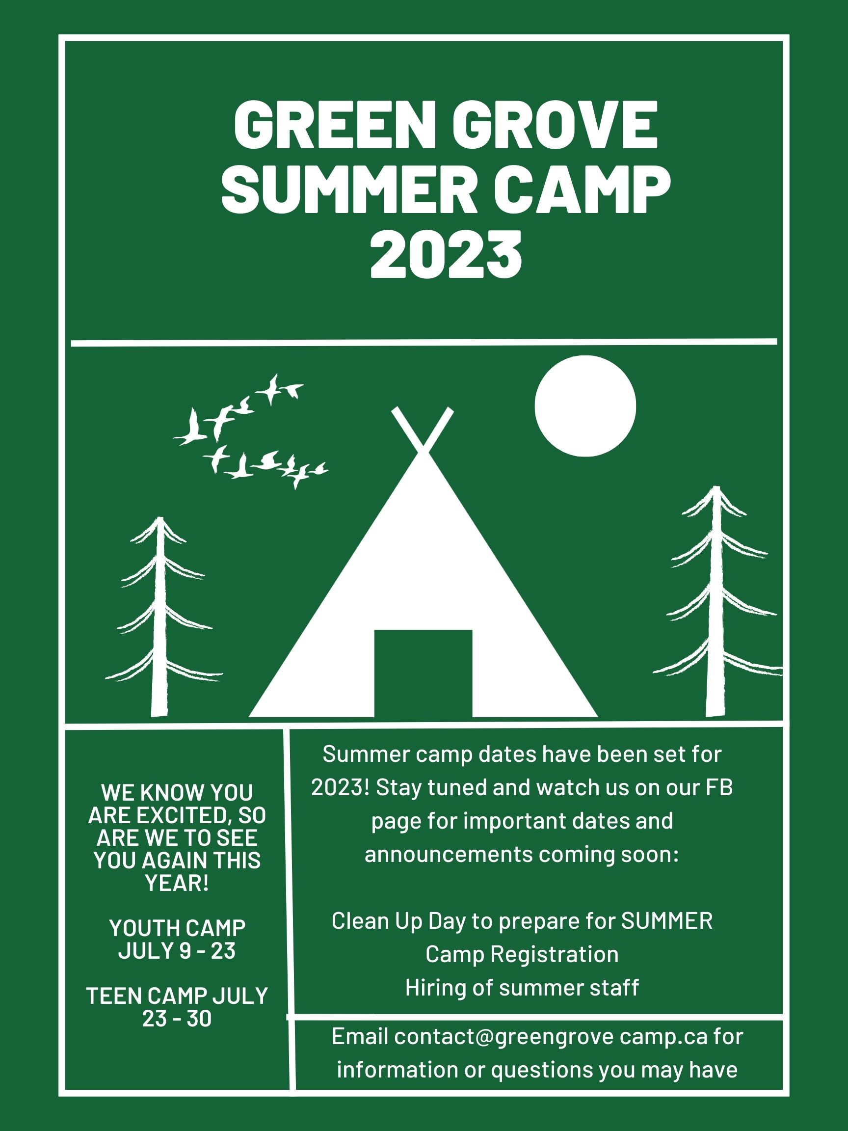 News for Camp 2023 – Green Grove Camp